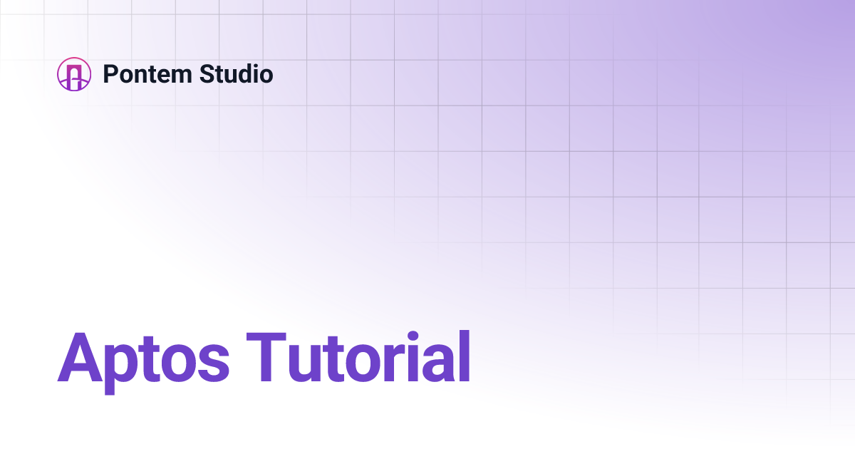 Aptos Tutorial | Pontem Studio